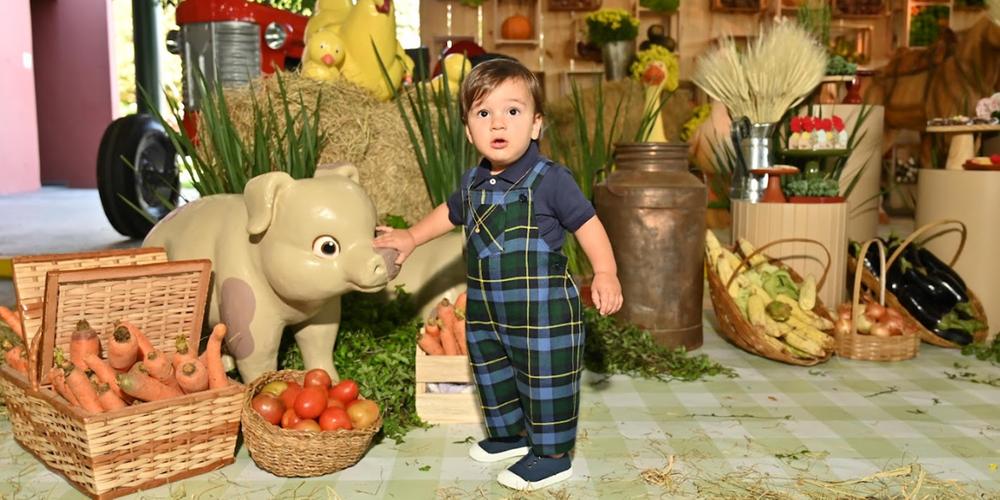 Thomás Caetano Magalhães celebrou seu primeiro aninho com festa de fazendinha